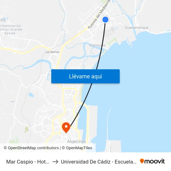 Mar Caspio - Hotel/Azabache a Universidad De Cádiz - Escuela ...