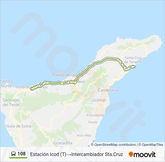 108 Route: Schedules, Stops & Maps - Estación Icod (T)‎→Intercambiador ...