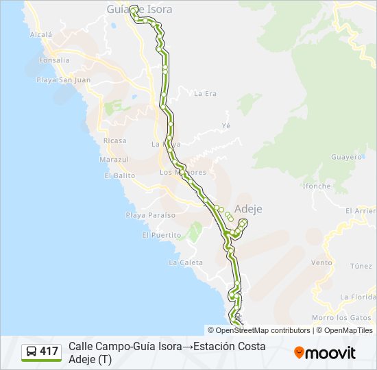 417 Route: Schedules, Stops & Maps - Calle Campo-Guía Isora‎→Estación ...
