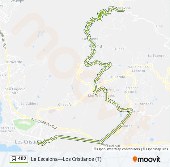 482 Route: Schedules, Stops & Maps - La Escalona‎→Los Cristianos (T ...