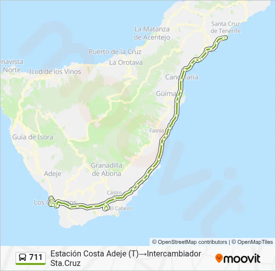 711 Route: Schedules, Stops & Maps - Estación Costa Adeje (T)‎→ ...