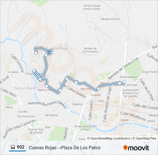 902 Route: Schedules, Stops & Maps - Cuevas Rojas‎→Plaza De Los Patos ...