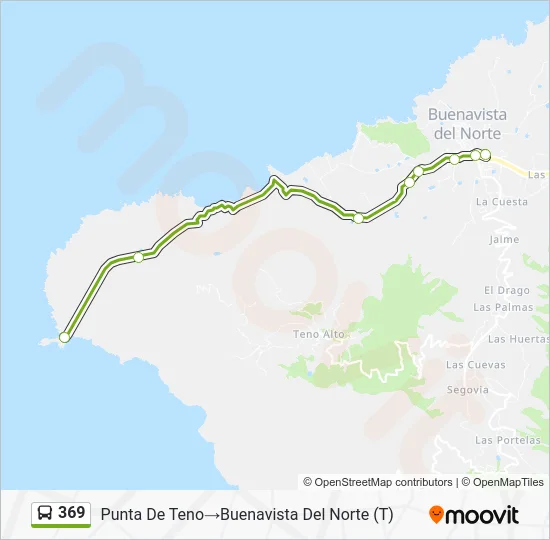 369 Route: Schedules, Stops & Maps - Punta De Teno‎→Buenavista Del ...