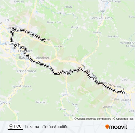 Línea fcc: horarios, paradas y mapas - Lezama‎→Traña-Abadiño (Actualizado)