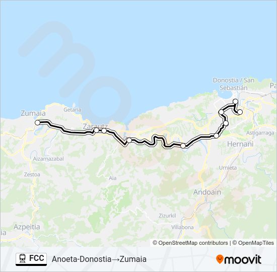 Línea fcc: horarios, paradas y mapas - Anoeta-Donostia‎→Zumaia ...
