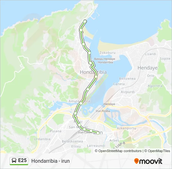 E25 Route: Schedules, Stops & Maps - Irun - Fermin Calbetón‎→ ...