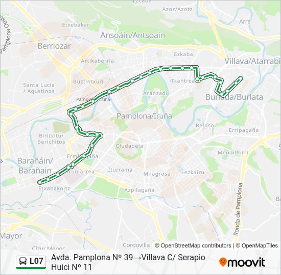 l07 Route: Schedules, Stops & Maps - Avda. Pamplona Nº 39‎→Villava C ...
