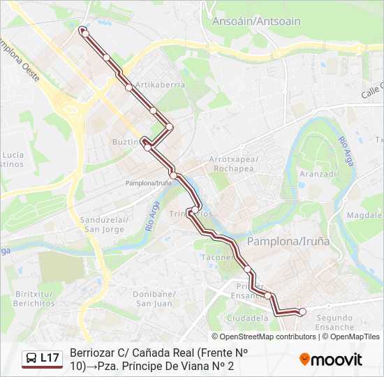 Línea l17: horarios, paradas y mapas - Berriozar C/ Cañada Real (Frente ...
