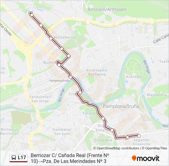 l17 Route: Schedules, Stops & Maps - Berriozar C/ Cañada Real (Frente ...