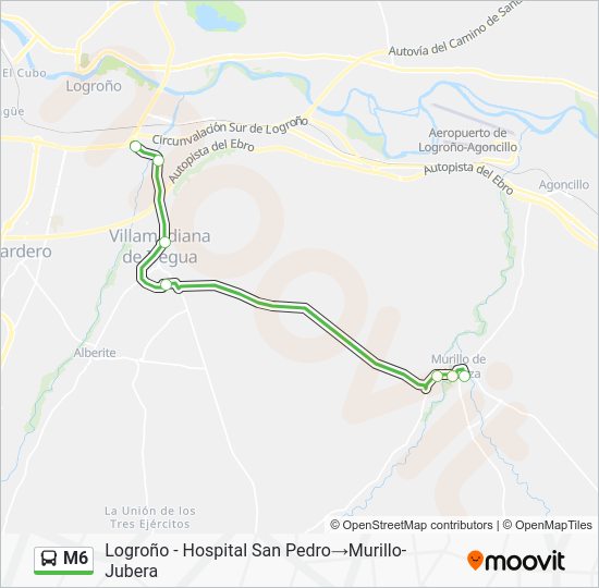 Línea m6: horarios, paradas y mapas - Logroño - Hospital San Pedro‎→Murillo-Jubera (Actualizado)