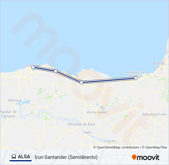 Línea ALSA: horarios, paradas y mapas - San Sebastian‎→Santander E.A ...