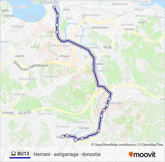 bu13 Route: Schedules, Stops & Maps - Txirrita Kalea 8‎→Okendo Kalea 18 (Updated)