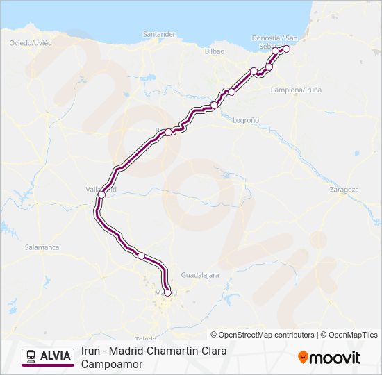 ALVIA Route: Schedules, Stops & Maps - Irun‎→Madrid-Chamartín-Clara ...