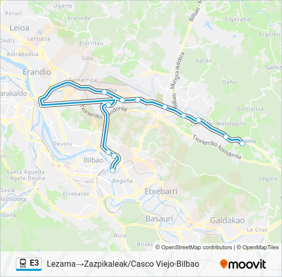 Línea E3: horarios, paradas y mapas - Lezama‎→Zazpikaleak/Casco Viejo ...
