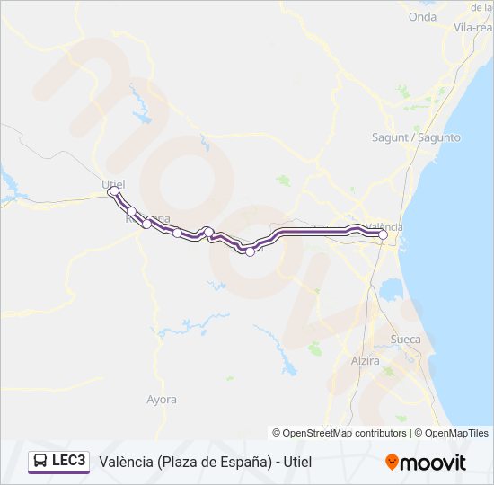 Línea LEC3: horarios, paradas y mapas - Utiel (Actualizado)
