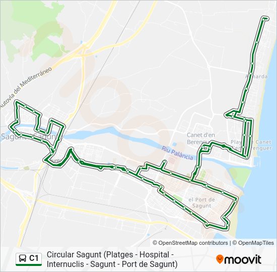 c1 Route: Schedules, Stops & Maps - Circular (Port de Sagunt - Platges ...