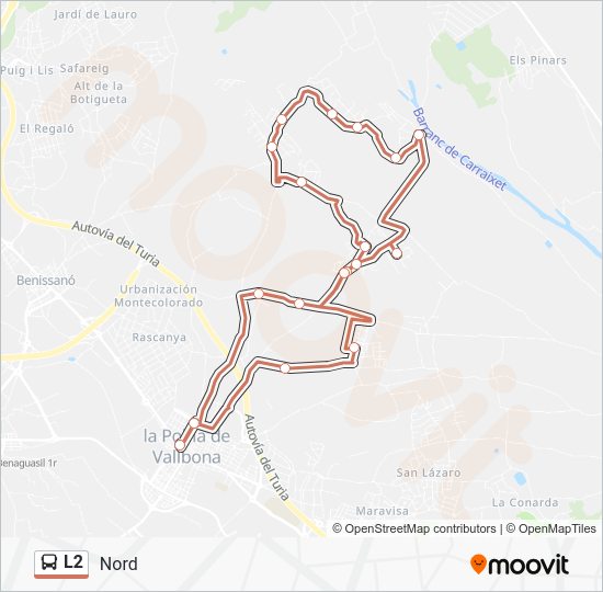 Línea L2: horarios, paradas y mapas - Nord (Actualizado)