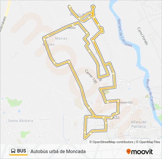 BUS Route: Schedules, Stops & Maps - Urbà Moncada (Updated)