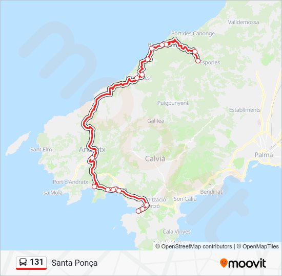 131 Route: Schedules, Stops & Maps - Santa Ponça (Updated)