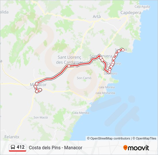 412 Route: Schedules, Stops & Maps - Manacor (Updated)