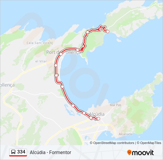 334 Route: Schedules, Stops & Maps - Platja De Formentor (Updated)