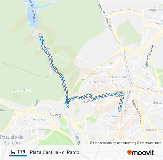 Línea 179: horarios, paradas y mapas - Plaza Castilla (Actualizado)