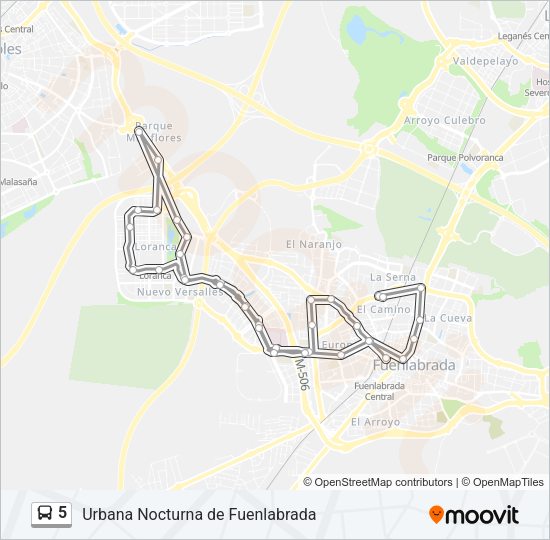 5 Route: Schedules, Stops & Maps - L5_Nocturna_Centro / Bus A Demanda ...