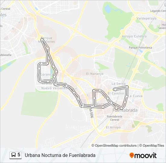 5 Route: Schedules, Stops & Maps - Nocturna Centro / (Bus A Demanda ...