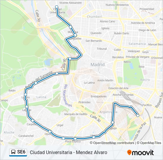 Línea SE6: horarios, paradas y mapas - Mendez Alvaro (Actualizado)