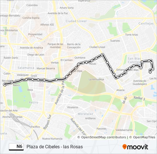 Línea n6: horarios, paradas y mapas - Cibeles (Actualizado)