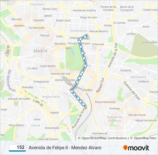 Línea 152: horarios, paradas y mapas - Mendez Alvaro (Actualizado)