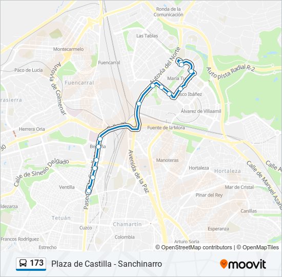 173 Route: Schedules, Stops & Maps - Sanchinarro (Updated)