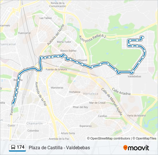 Línea 174: horarios, paradas y mapas - Valdebebas (Actualizado)