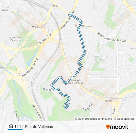 Línea 111: horarios, paradas y mapas - Puente Vallecas (Actualizado)