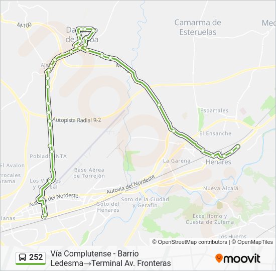 Línea 252: horarios, paradas y mapas - Vía Complutense - Barrio Ledesma ...