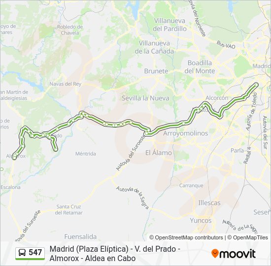 Línea 547: horarios, paradas y mapas - Intercambiador De Plaza Elíptica (Nivel -1) (Actualizado)