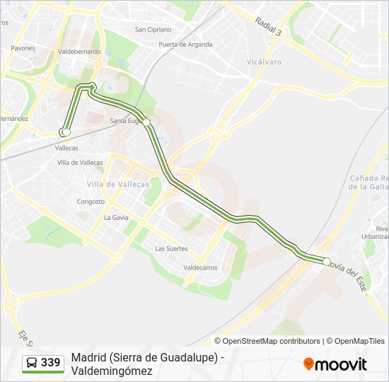 339 Route: Schedules, Stops & Maps - Ctra. A-3 - Valdemingómez‎→Av ...