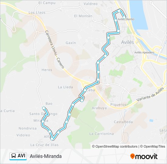 Línea AVI: horarios, paradas y mapas - Avilés (Actualizado)