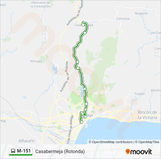 m151 Route: Schedules, Stops & Maps - Casabermeja (Rotonda) (Updated)