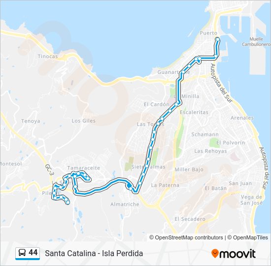 44 Route: Schedules, Stops & Maps - B - Santa Catalina (Updated)