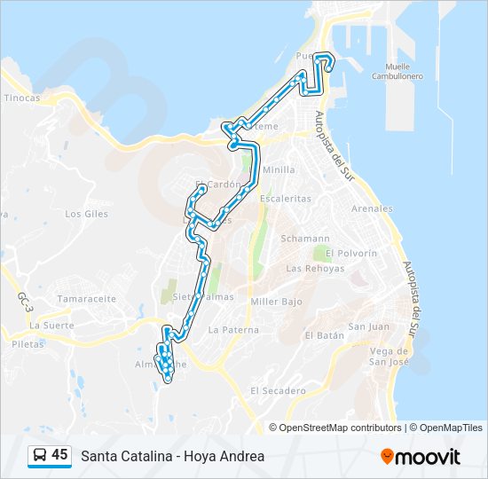 Línea 45: horarios, paradas y mapas - C - Hoya Andrea (Actualizado)