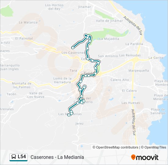 Línea L54: horarios, paradas y mapas - D - Caserones Bajos (Actualizado)