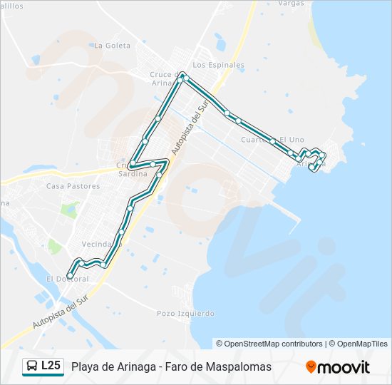 Línea l25: horarios, paradas y mapas - C - Doctoral (Actualizado)