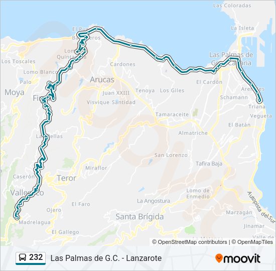 Línea 232: horarios, paradas y mapas - B - Las Palmas de G.C. (Actualizado)