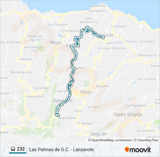 232 Route: Schedules, Stops & Maps - D - Arucas (Updated)