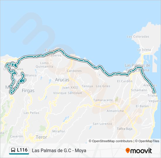 L116 Route: Schedules, Stops & Maps - B - Las Palmas de G.C. (Updated)