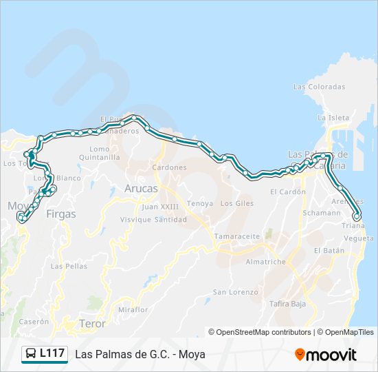 L117 Route: Schedules, Stops & Maps - C - Moya (Updated)