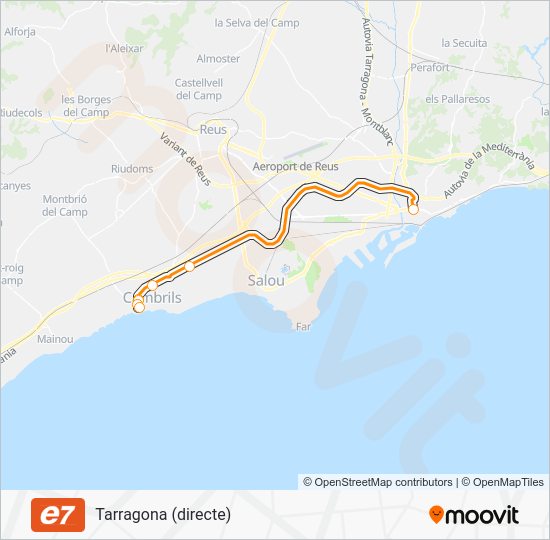 e7 Route: Schedules, Stops & Maps - Tarragona (directe) (Updated)