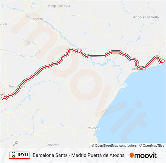IRYO Route: Schedules, Stops & Maps - Madrid Puerta De Atocha (Updated)