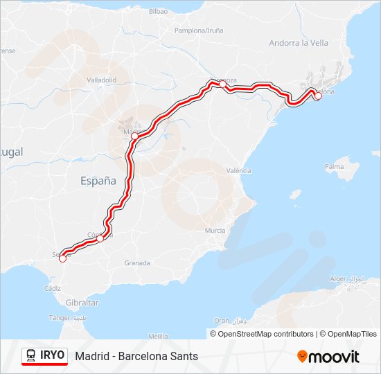 IRYO Route: Schedules, Stops & Maps - Madrid - Barcelona Sants (Updated)